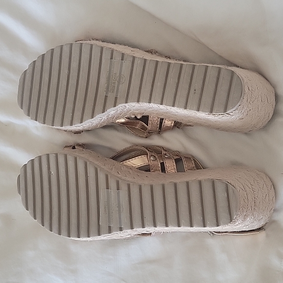 Atalina | Shoes | Rose Gold Wedge Sandal | Poshmark